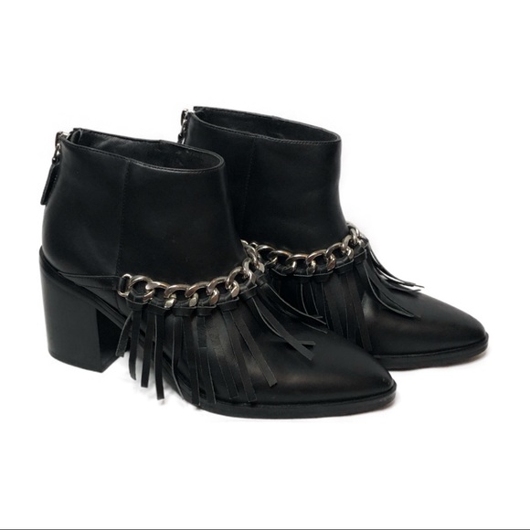 SENSO | Shoes | Senso Genuine Leather Fringe Chain Ankle Boots | Poshmark